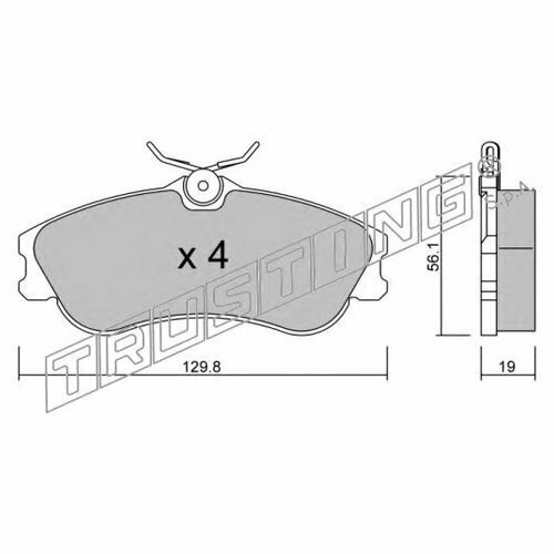 Комплект передних тормозных колодок Trusting 226.1 для Citroen Berlingo (1996-2011), Citroen Xsara (1997-2010), Citroen Xsara Picasso (1999-н. в.)