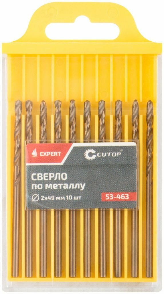 Сверло 10 шт по металлу (2х49 мм, HSS, P6M5) CUTOP Expert