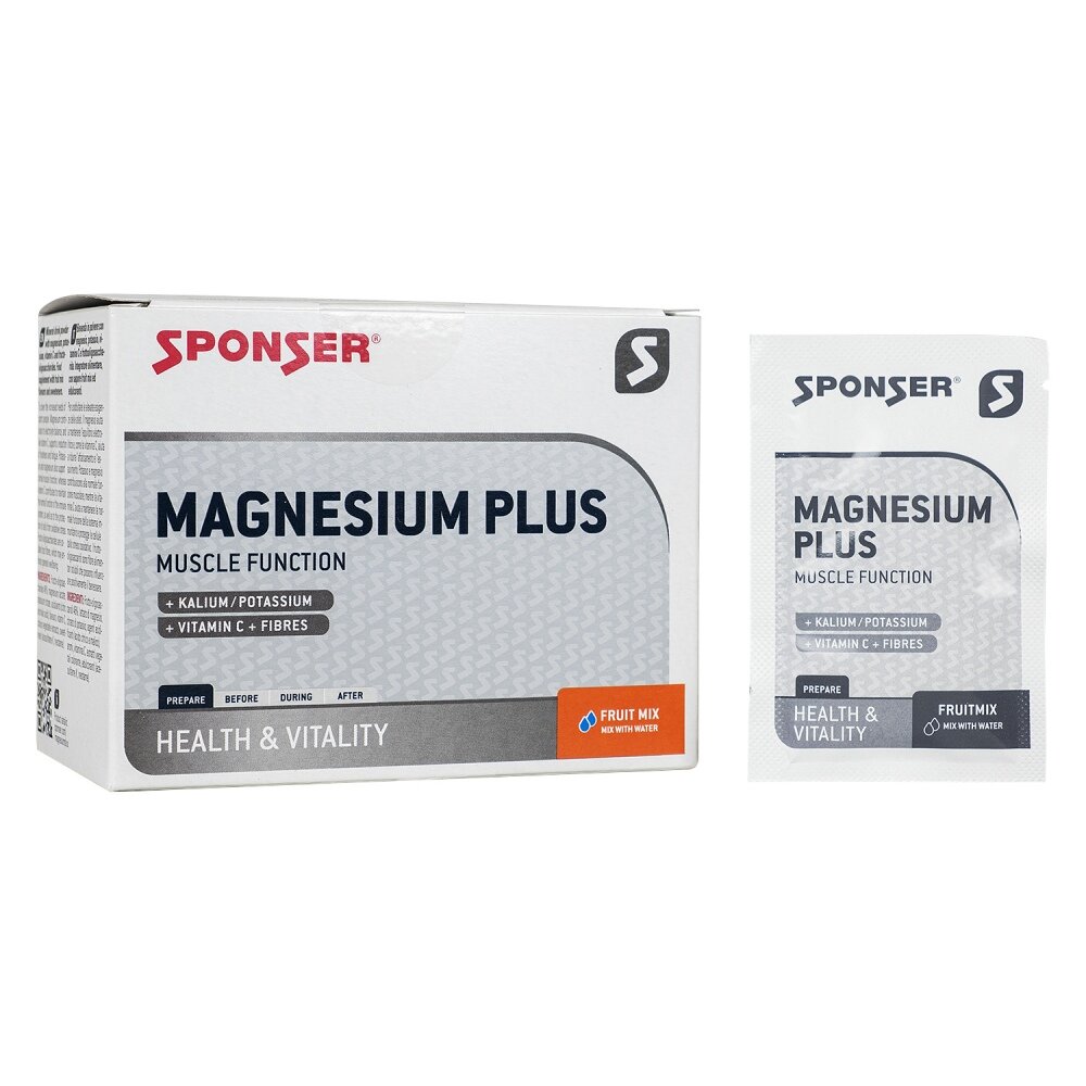 Sponser Magnesium Plus, 20 пакетиков x 6,5 г, Вкус Fruit Mix / Фруктовый Микс