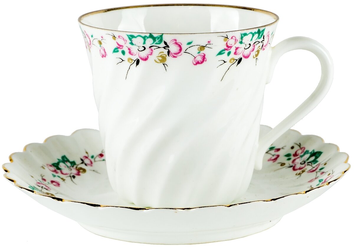 Чайная пара "Нежное утро", Фарфор, ЛФЗ, СССР, вторая половина 20 века