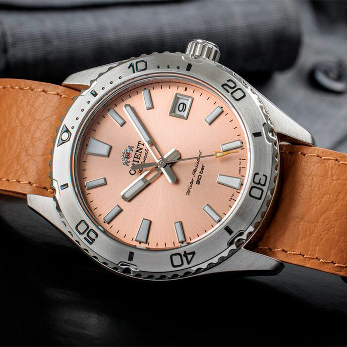 Наручные часы ORIENT Diver, серебряный, коричневый, оранжевый — фото 1