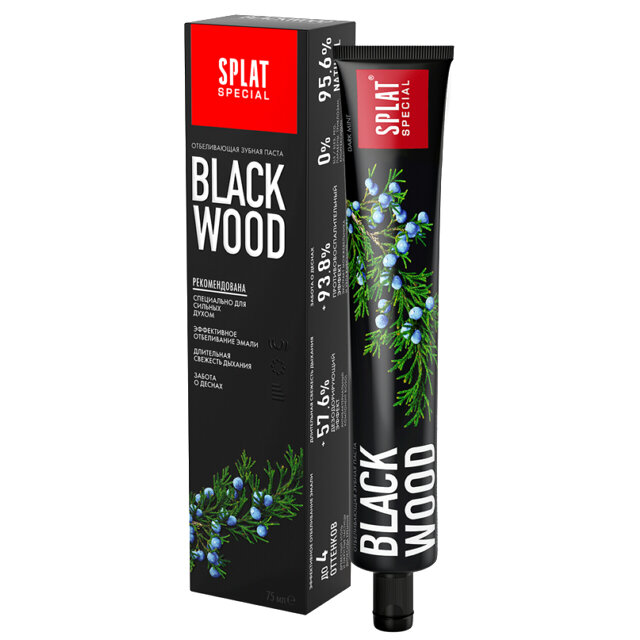 SPLAT Blackwood зубная паста Черное дерево 75 мл для укрепления эмали и свежести дыхания