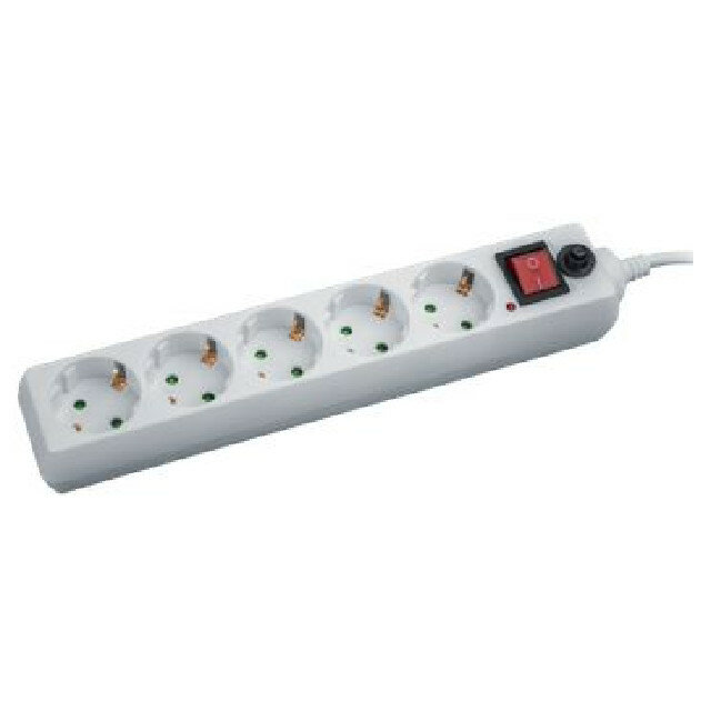 NAVIGATOR NSP-05-500-ESC сетевой фильтр с 5 гнезд длина кабеля 5 м 3x0,75 мм² белый