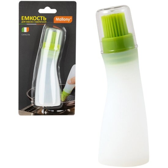 Емкость для масла Mallony с кисточкой CAPACITA (силикон, пластик), 4х13 см