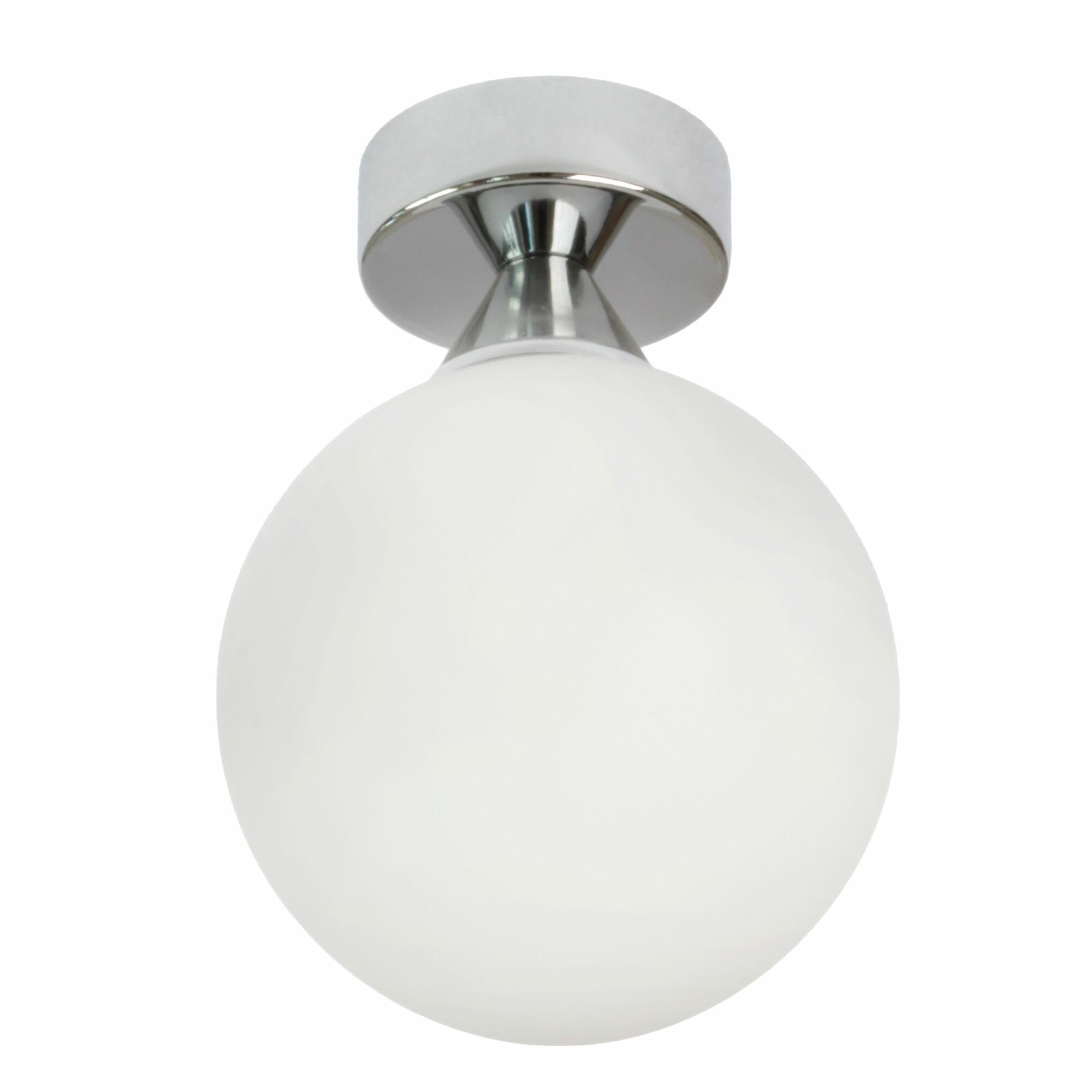 Светильник настенный, потолочный KONUS FOGGY GLOBE 150 33 Идеи BASIC Хром / Белый фростед (матовый), цоколь Е14, можно использовать как спот, бра PND.105.01.11. CH-S.01. WH