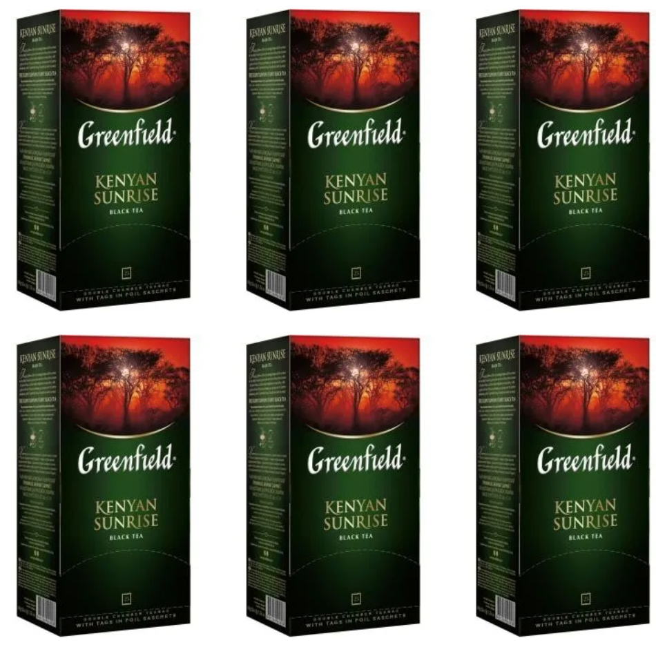 Чай черный Greenfield Kenyan Sunrise 25 пакетиков 6 штук