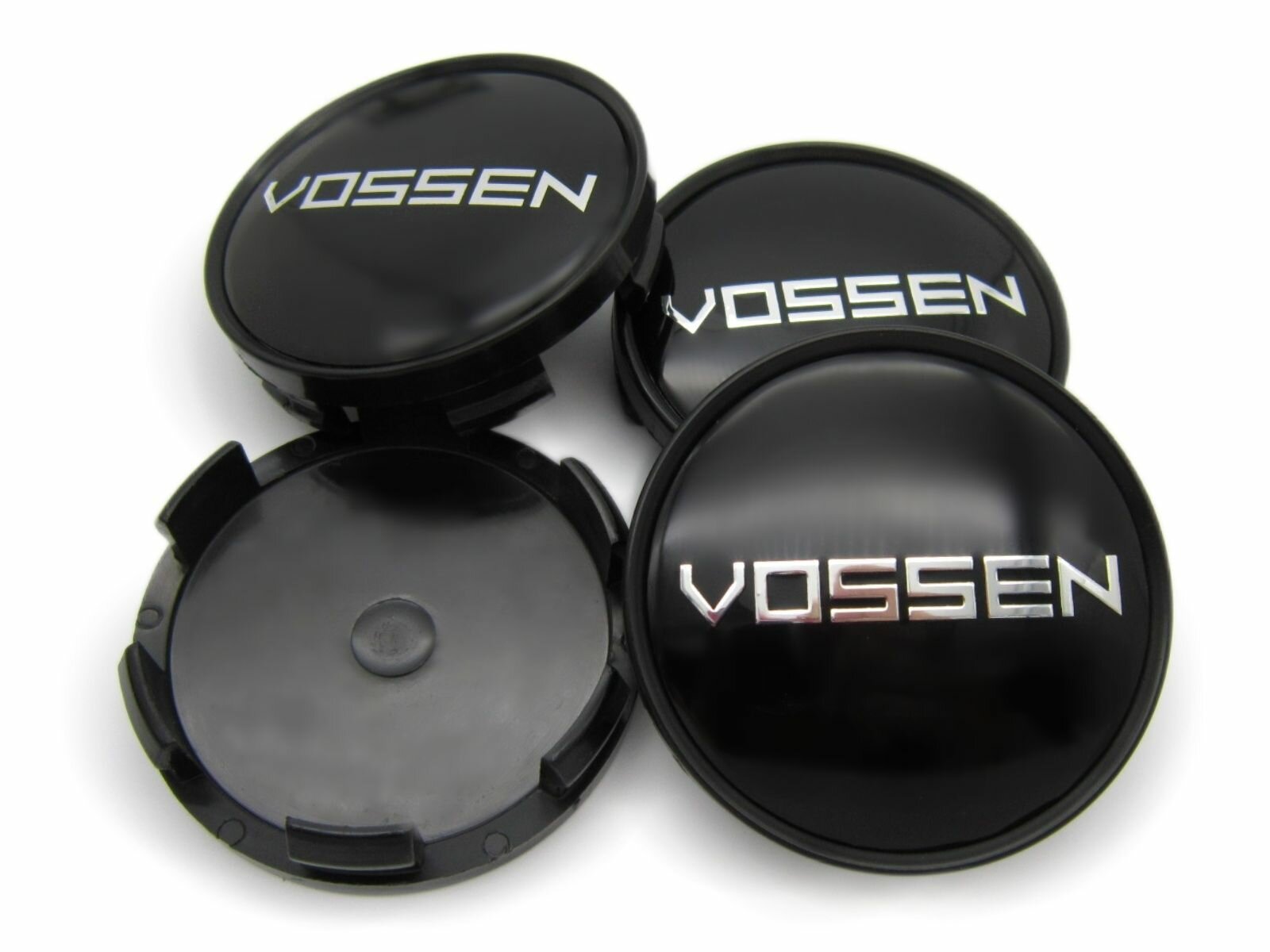 Колпачки, заглушки на литые диски Воссен черный, 59/56/10 мм, комплект 4 шт.