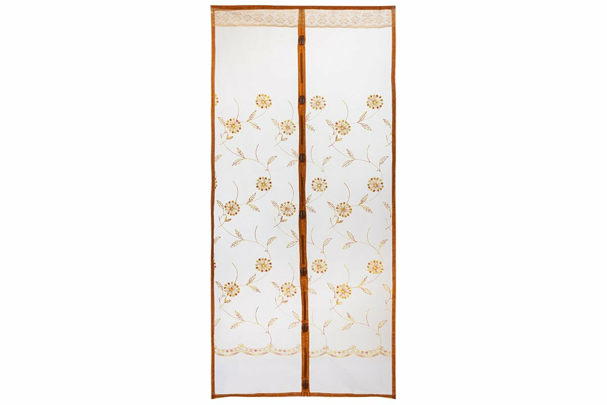 Рыжий кот Капутомоскито антимоскитная сетка с вышивкой на магнитах 100х210 см 103715