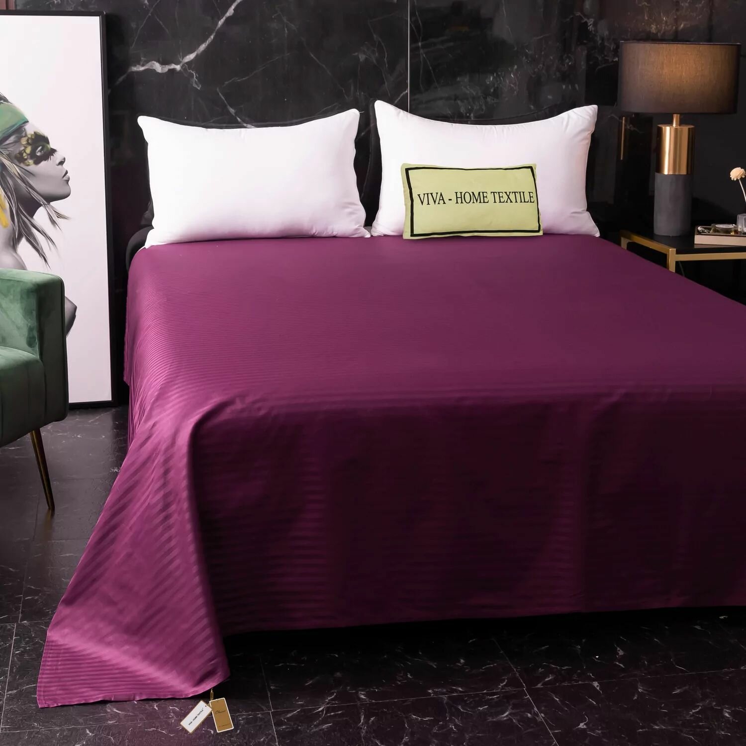 Ситрейд Простынь Страйп Сатин Однотонный