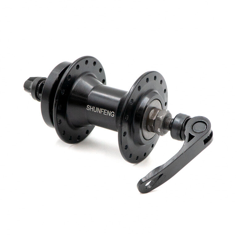 Втулка передняя МТБ SF-A210F, 36 спицы, с эксцентриком, под дисковый тормоз, насыпной подшипник, алю