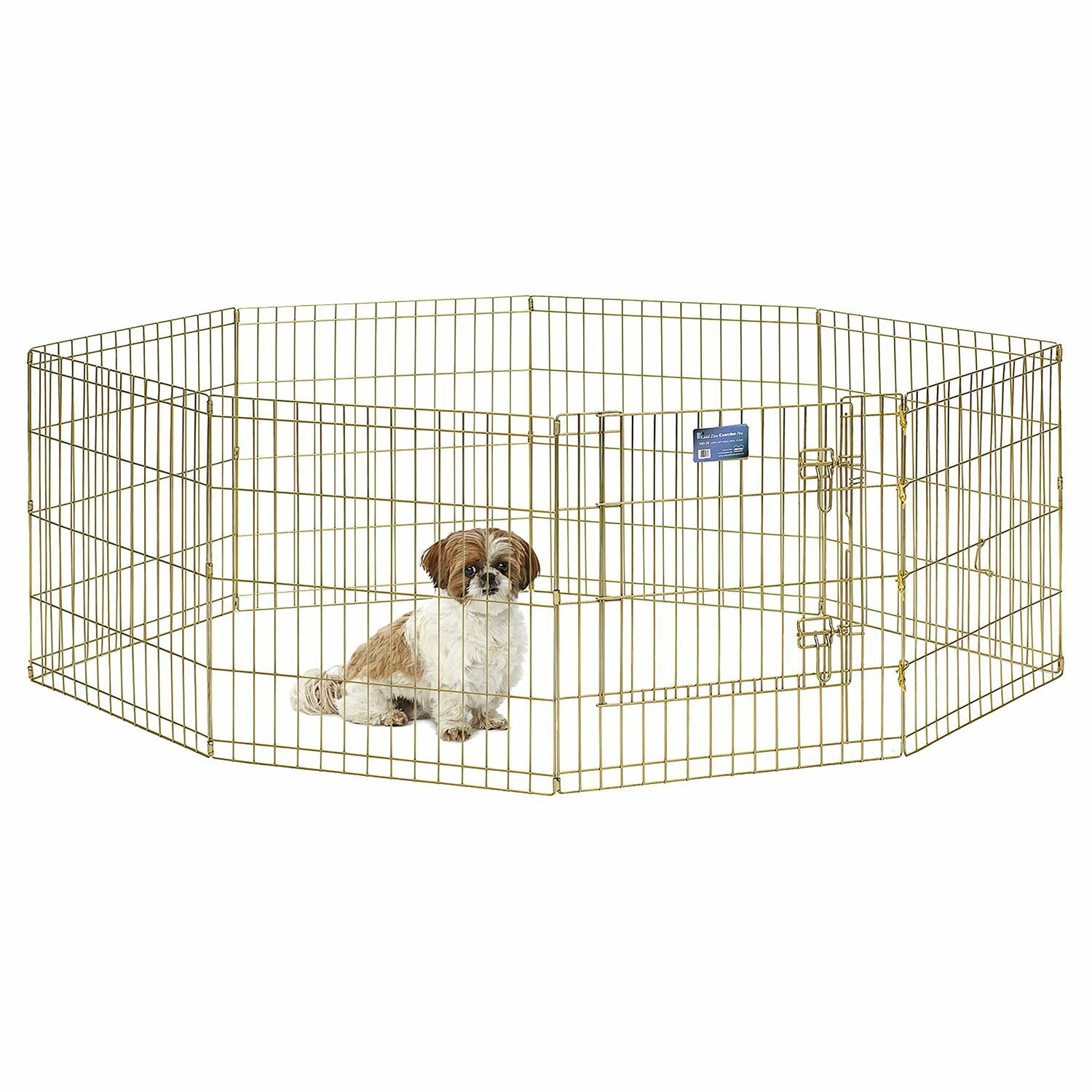 Вольер MidWest для собак 8 панелей 61х61h см, с дверью позолоченный цинк