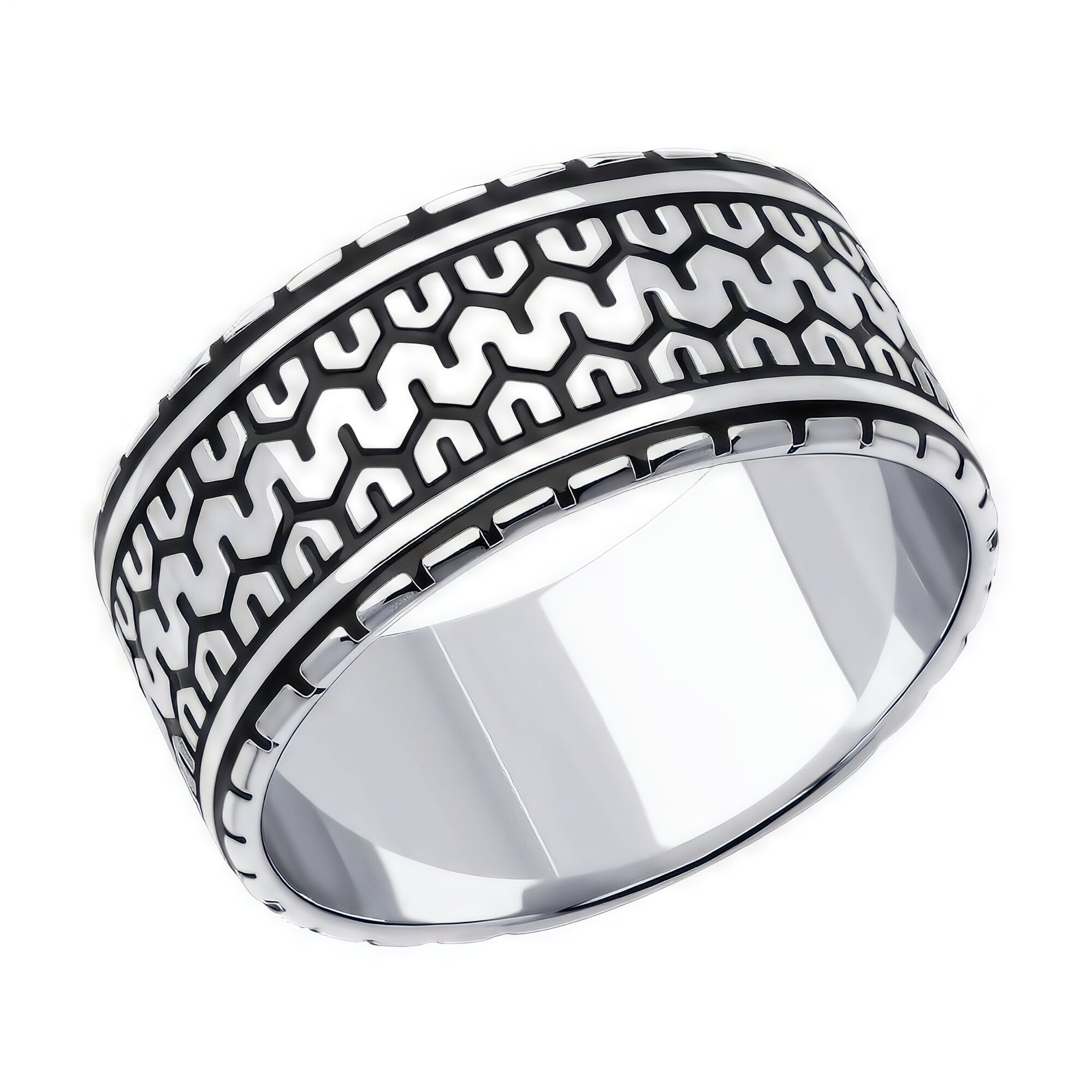 Кольцо, серебро, 925 проба, родирование, эмаль