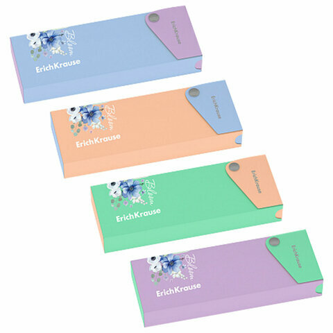 Пенал пластиковый ERICH KRAUSE «Matt Pastel Bloom», ассорти