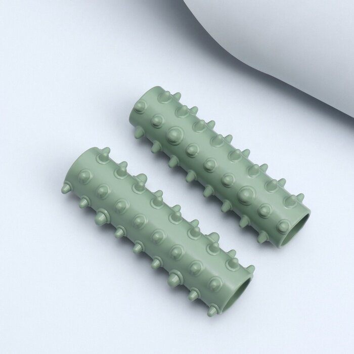 Массажёр с шипами, универсальный, 2 части, 9,5 × 3 см, цвет зелёный