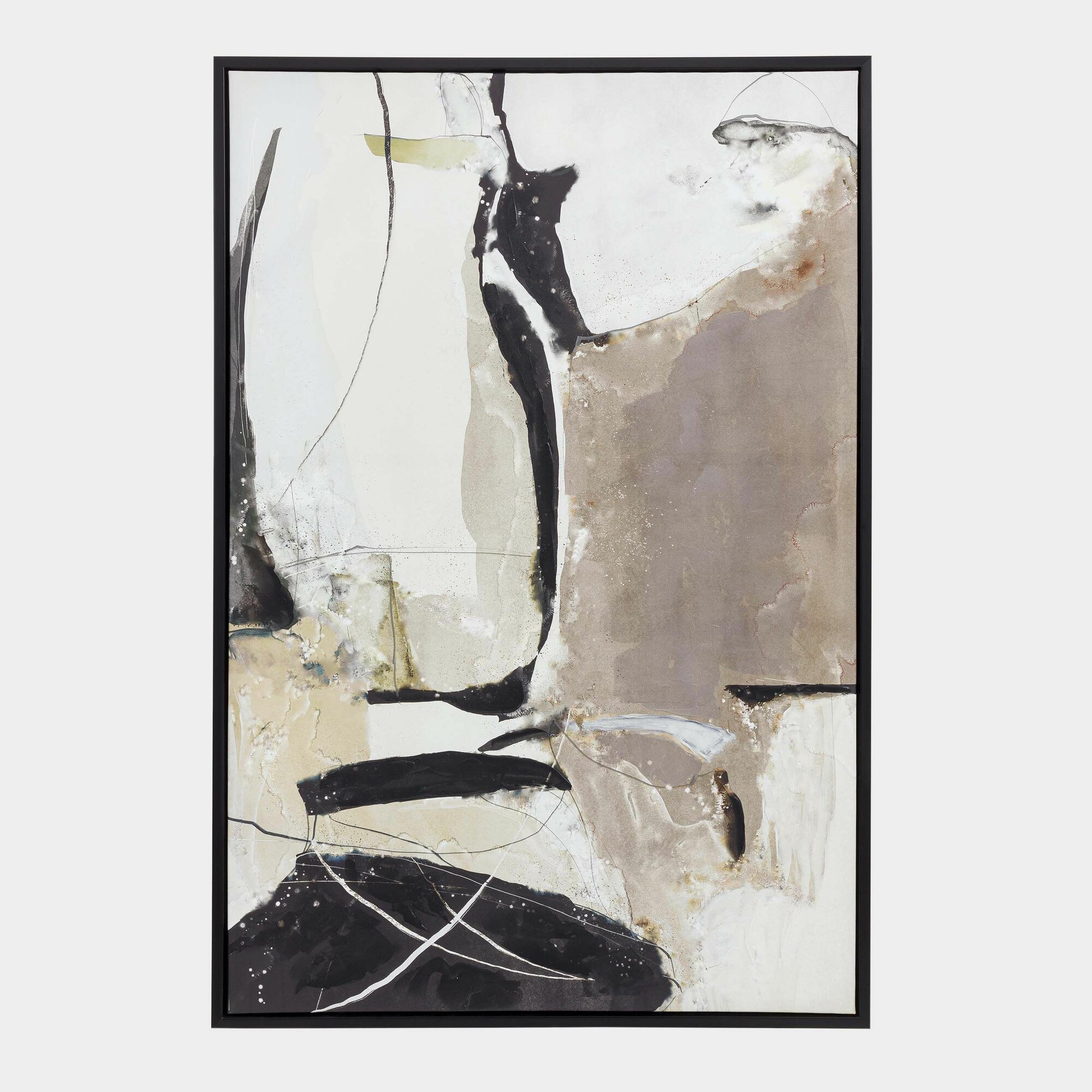 Картина в раме, 80х120 см, холст, коричнево-черная, Абстракция, Abstract