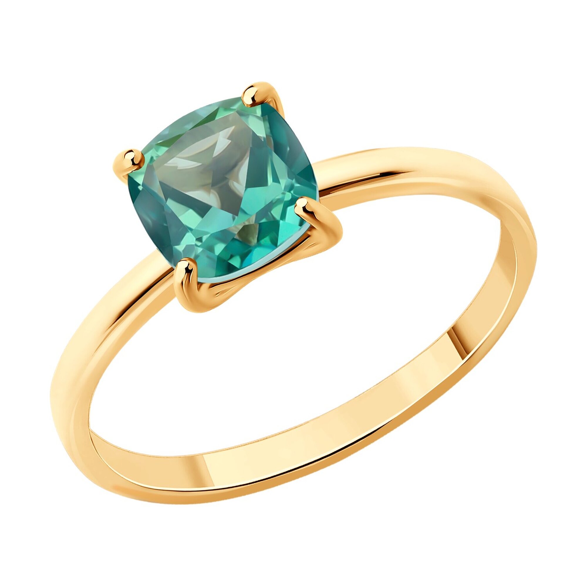 Кольцо, красное золото, 585 проба, топаз