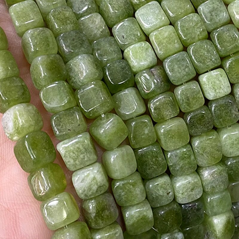 Натуральные халцедоновые бусины LUOMAN XIARI 7-8 мм оливиновый