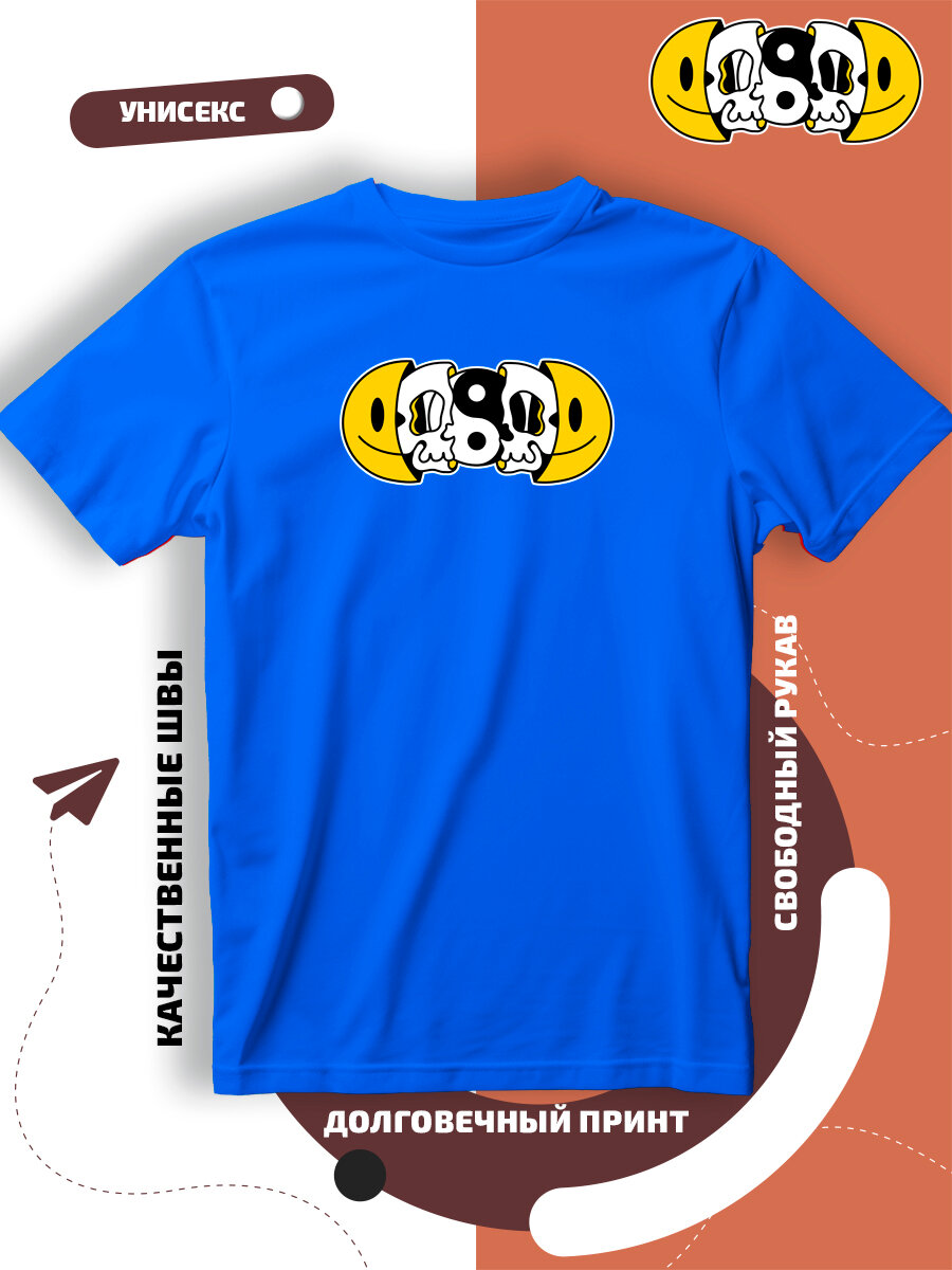 Футболка с принтом со смайлом инь янь