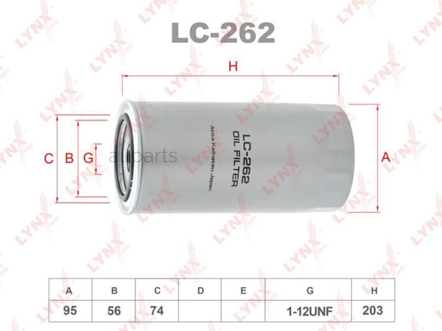 LYNXAUTO LC262 Фильтр масляный