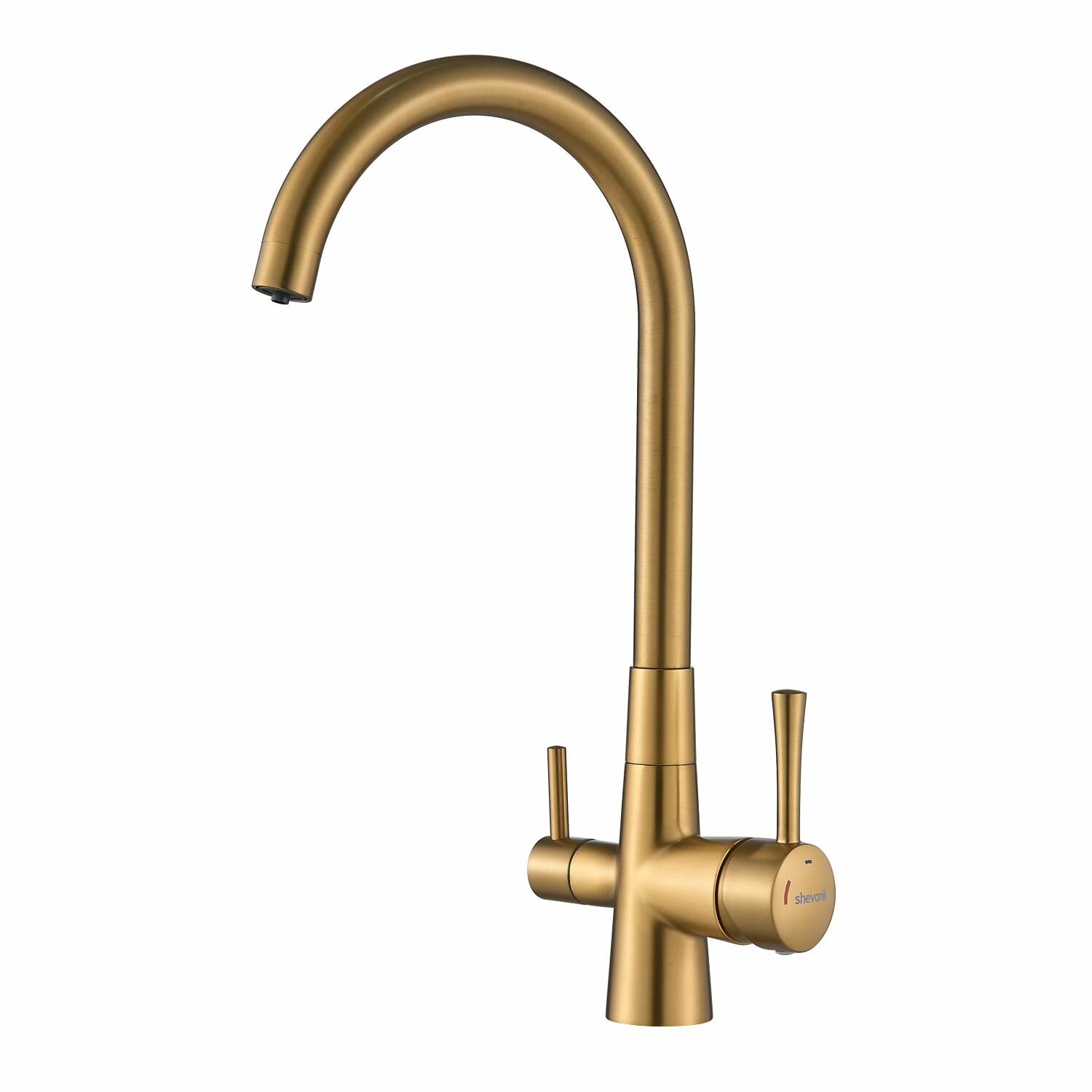 Смеситель для кухни однорычажный Shevanik S428G, Золотой сатин