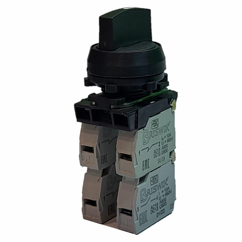 Переключатель Briswik ПЕ 032/1м черный 4но+0нз Ручка с фикс 3-поз IP40 УХЛ3 10А