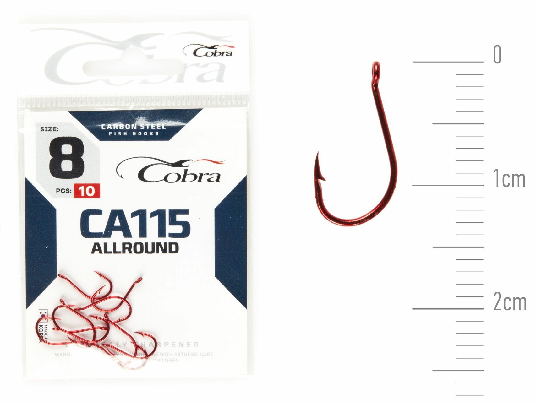 Крючки рыболовные Cobra Allround CAPITAL CA115, размер 8, 10шт в упаковке / Крючки для рыбалки Кобра Оллраунд кэпитал