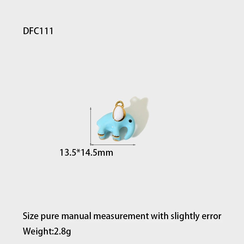 Подвески DancyFairy милые слоны, вишни, фрукты, золото DFC111