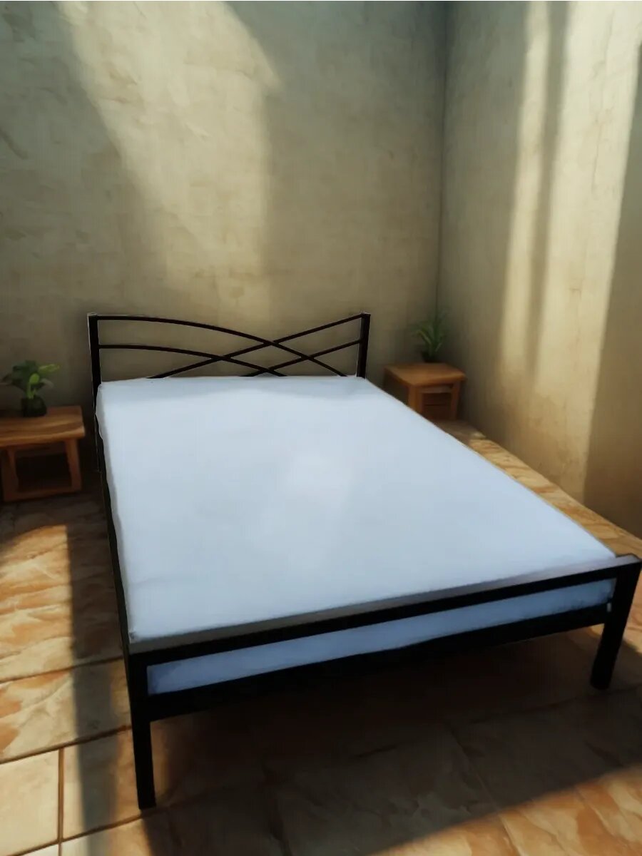 Кровать Loft Mebel Глория, 120x200х80 см, металлическая, основание, черная