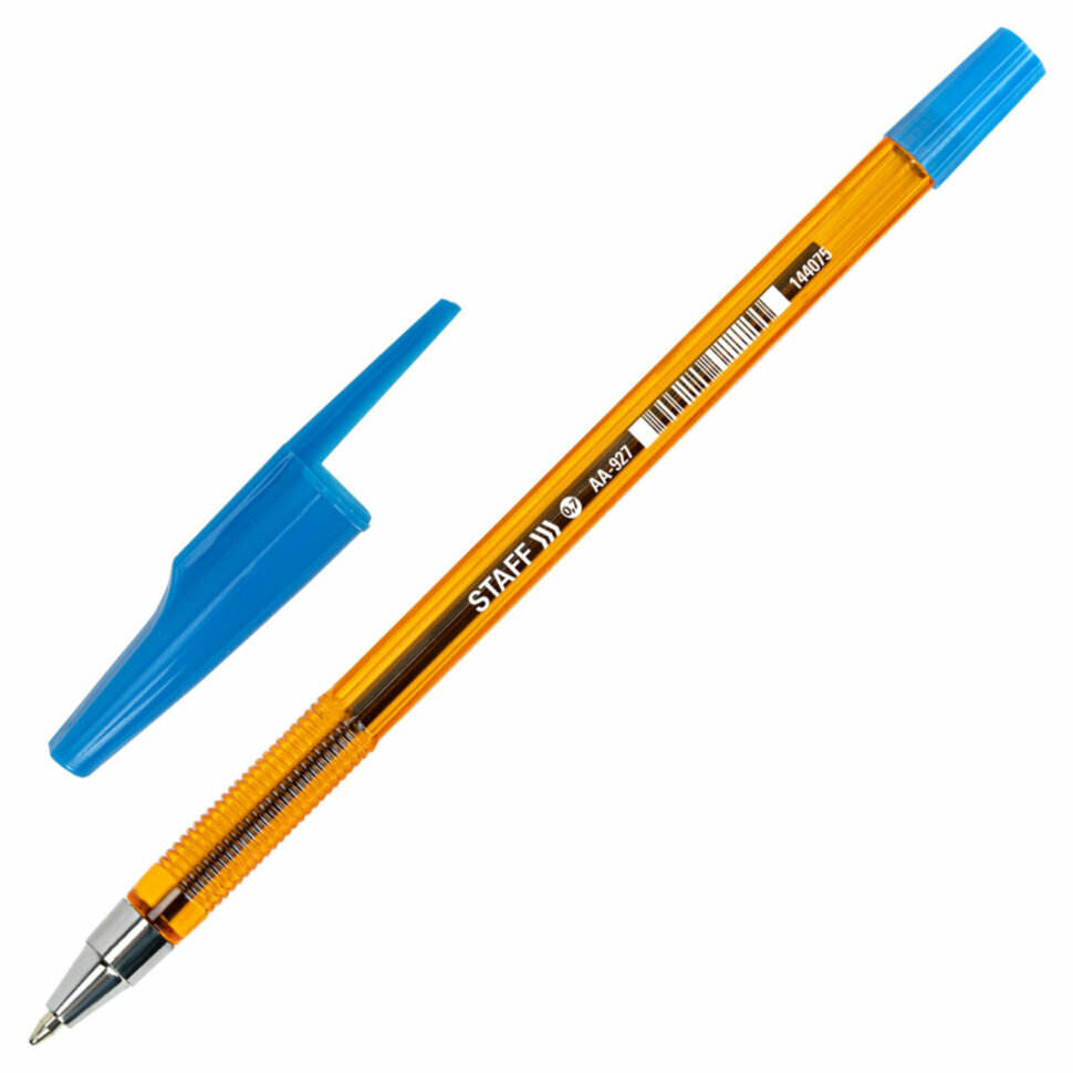 Ручка шариковая STAFF AA-927 ORANGE, синяя, корпус тонированный оранжевый, узел 0,7 мм, линия письма 0,35 мм, 144075, 200 штук, 144075