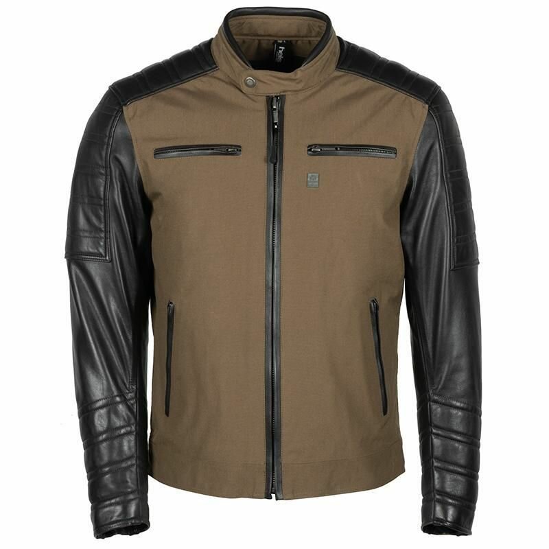 Мотокуртка Helstons Cruiser Tissu-Cuir / Черно-коричневый (2XL / Черный, Коричневый)