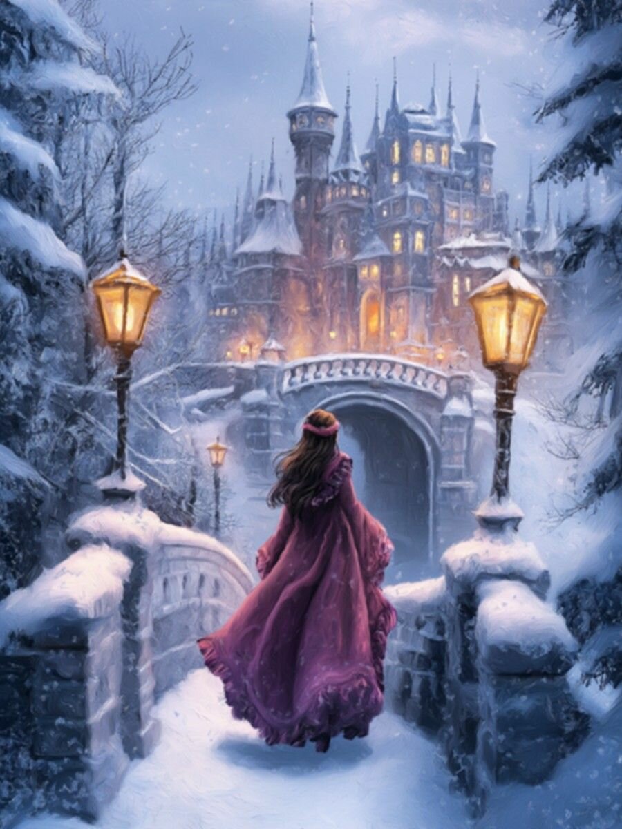 Картина по номерам на подрамнике 40*50 см "Зимний замок"