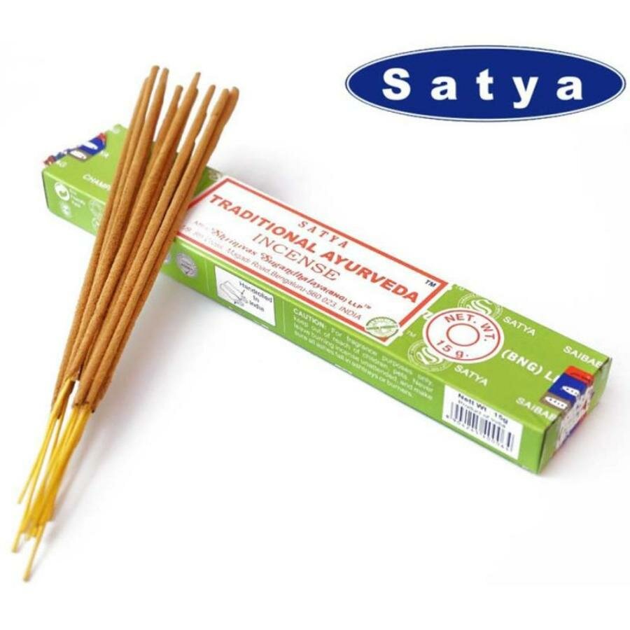 TRADITIONAL AYURVEDA Incense, Satya (Благовония традиционная аюрведа, Сатья), 15 г.
