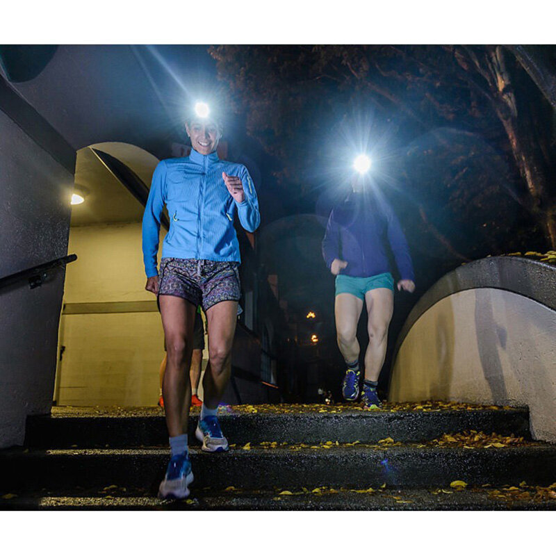 Светодиодная фара Сильный свет Дальнего действия Портативная индуктивная зарядка через USB для уличного ночного бега на рыбалке