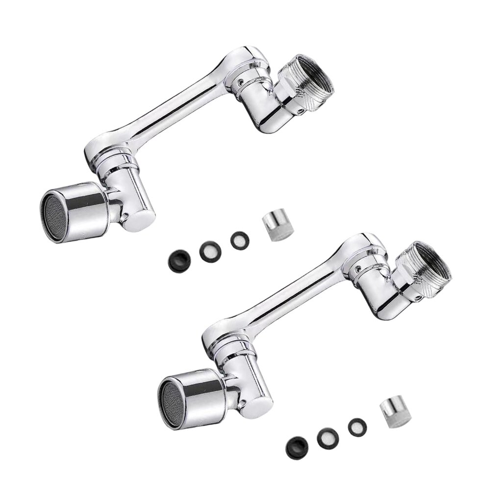 2 комплекта Расширителей для поворота смесителя для раковины в ванной на 1080 Угол поворота Двух Потоков воды, смесителей для умывальника, насадок для барботажа