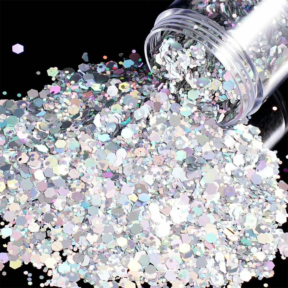 Серебряные блёстки премиум класса для эпоксидной смолы, мерцающий декоративный наполнитель для ювелирных изделий и творчества, супер блестящие частицы