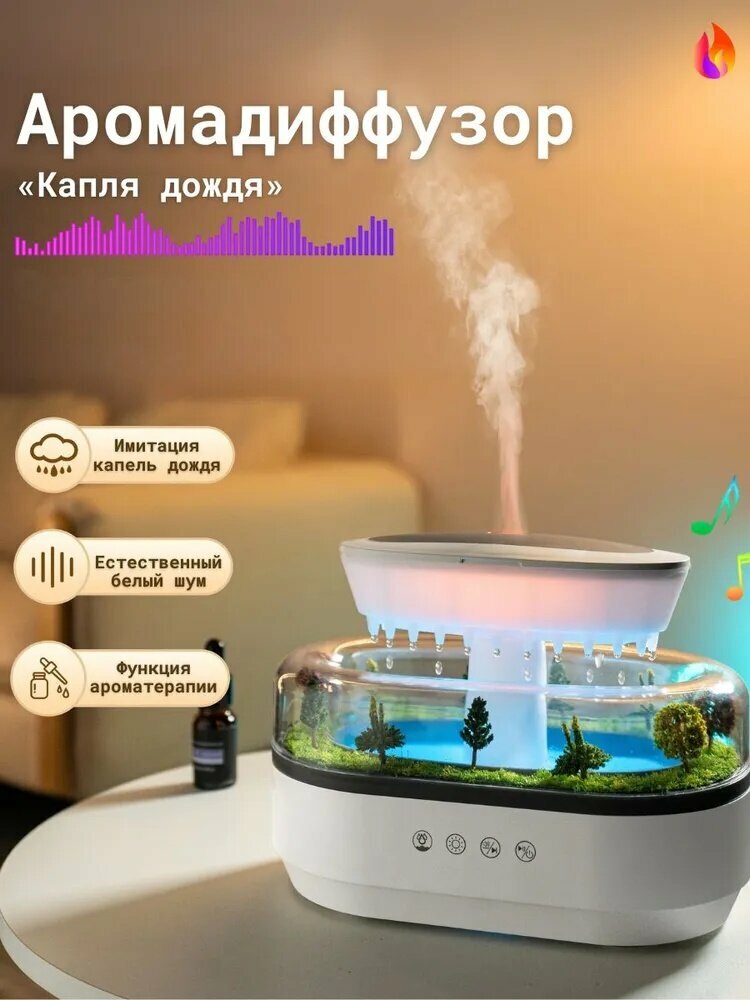 Увлажнитель воздуха JSQ001 One Rain Drop, с аромадиффузором, разноцветный