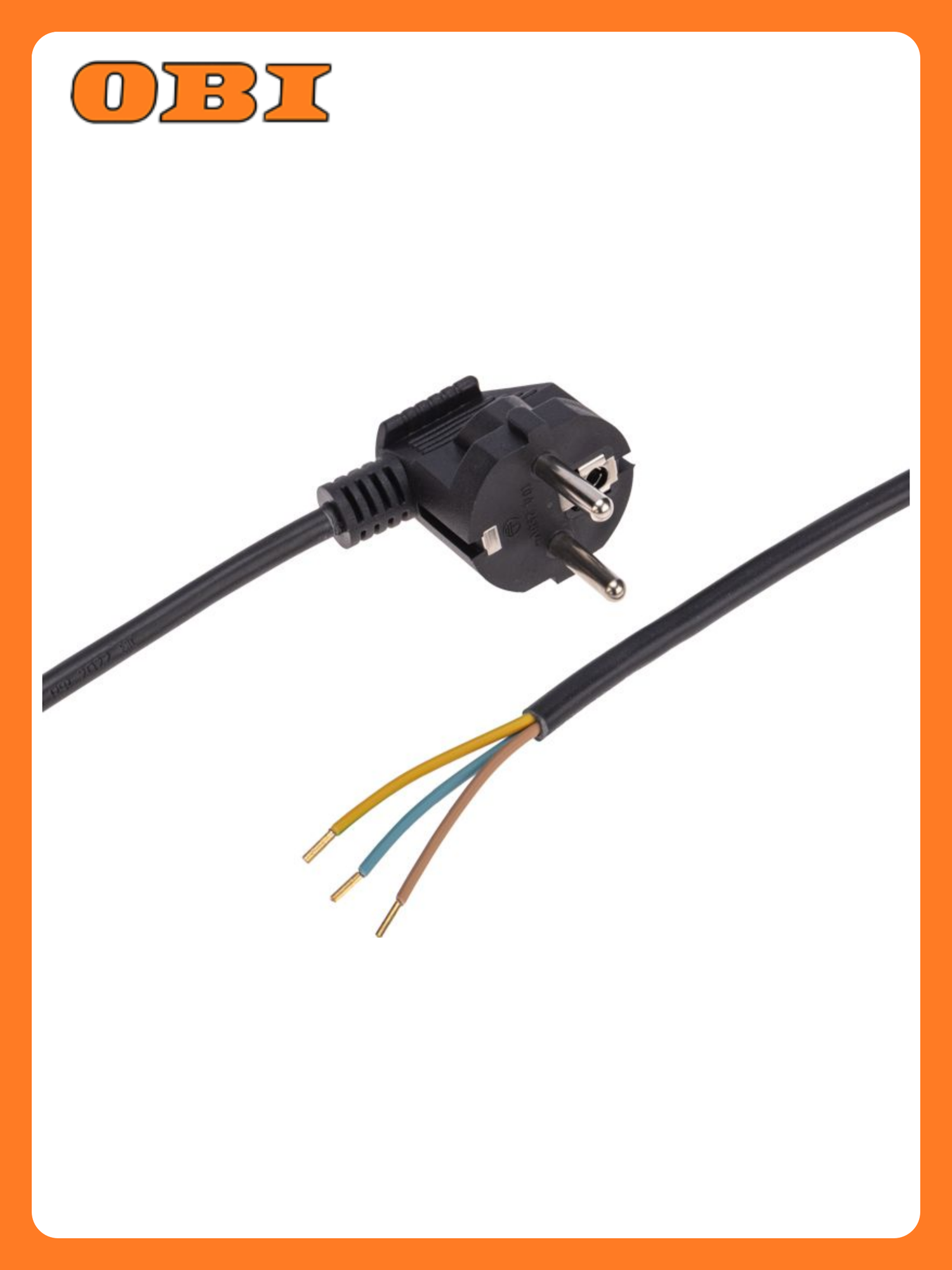 Шнур электрический с вилкой ПВС 3х0,75 мм2 5м (черный) REXANT