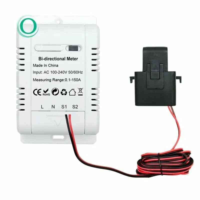 (OORRWWK))Двунаправленный двухсторонний счетчик энергии ZigBee на солнечных батареях с датчиком тока зажима Tuya KWh Monitor Automation 110V 240VAC