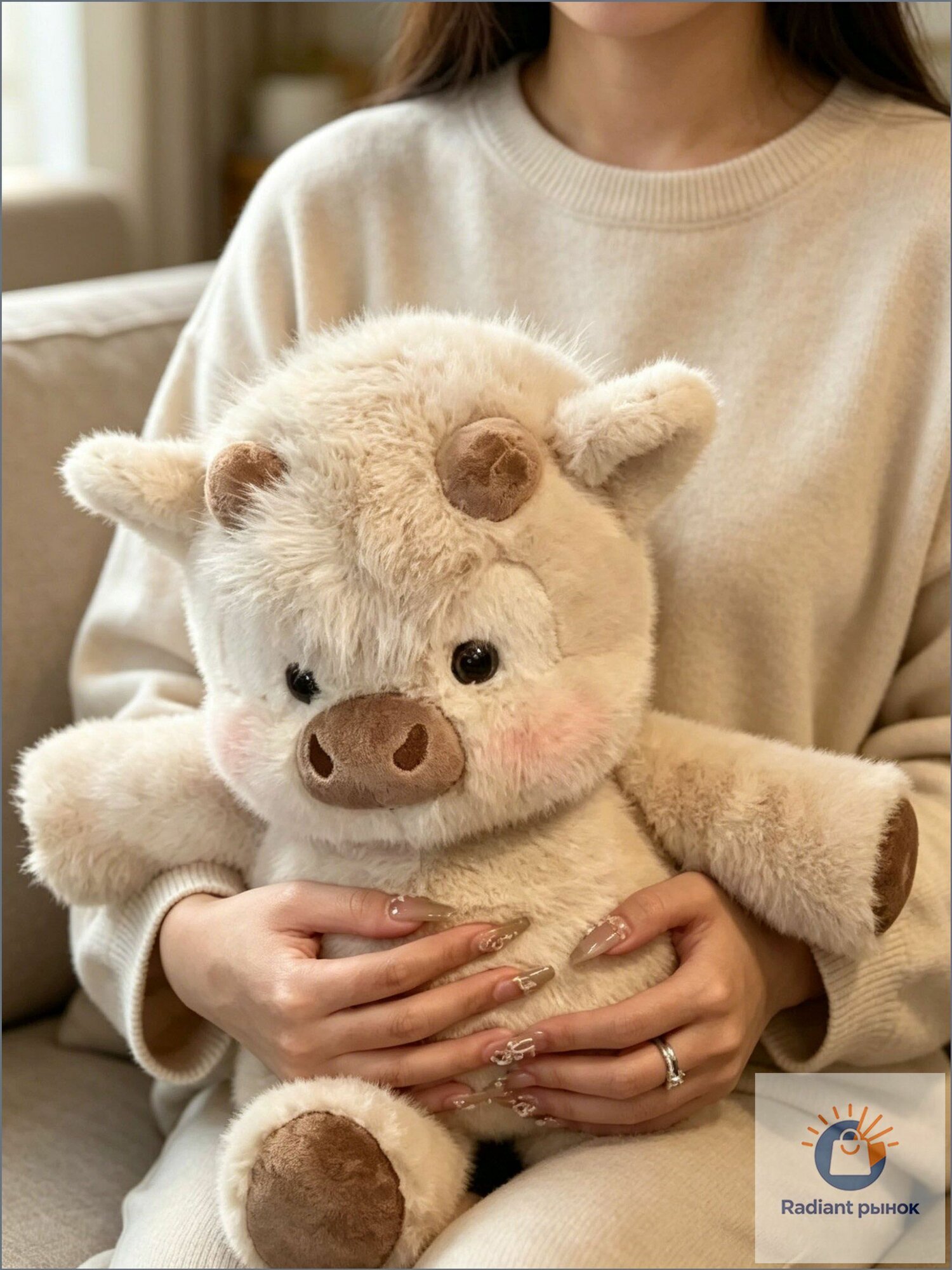 Бегущий теленок игрушка мягкая