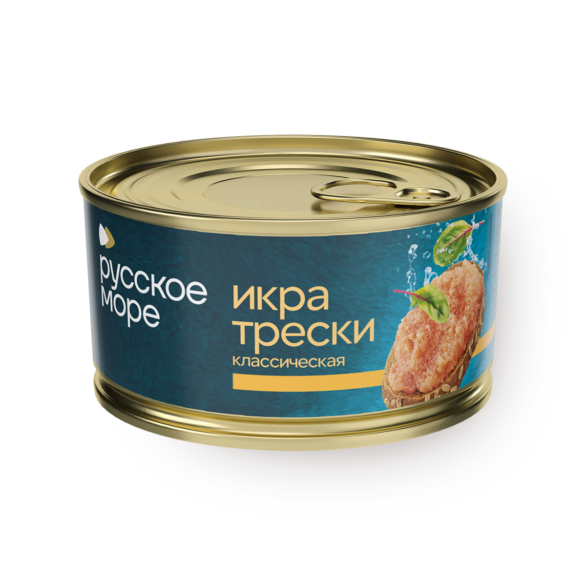 Икра трески Русское Море, классическая, зернистая, в жестяной банке, 130 г