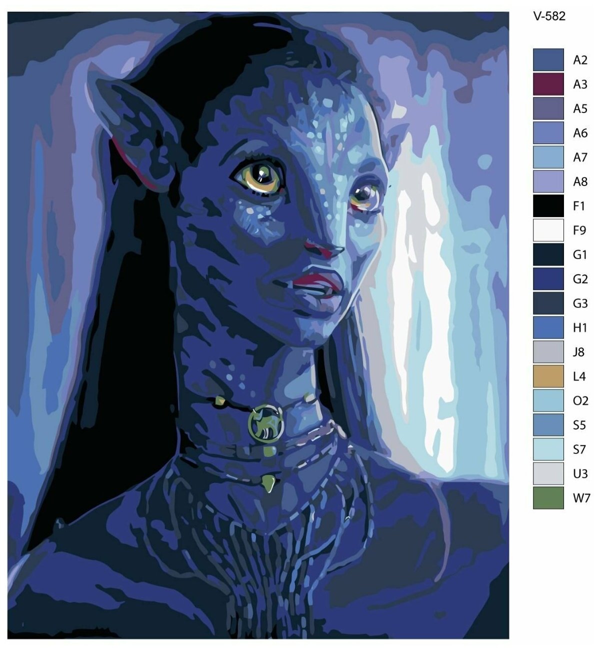 Картина по номерам V-582 "Аватар Нейтири", 40x50 см