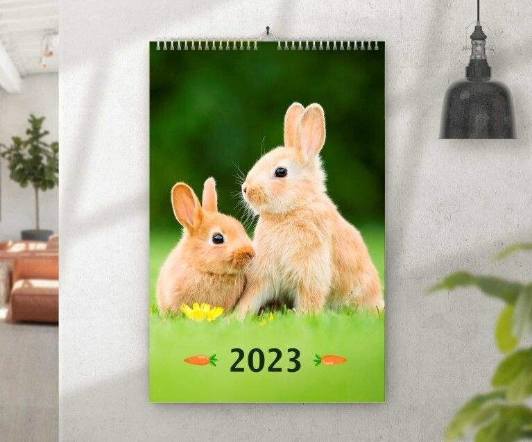 Календарь перекидной год Кролика №30, А3