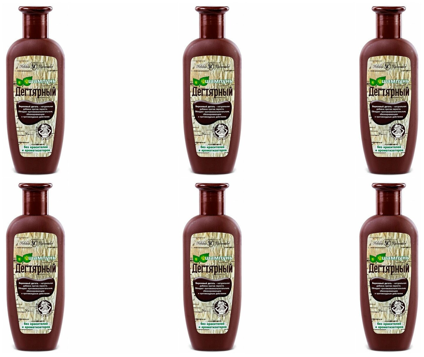 Шампунь для волос, Невская косметика, дегтярный, 250 мл, 6 шт