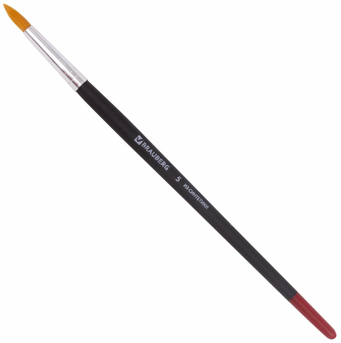 Кисть BRAUBERG, синтетика, круглая, № 5, 200211