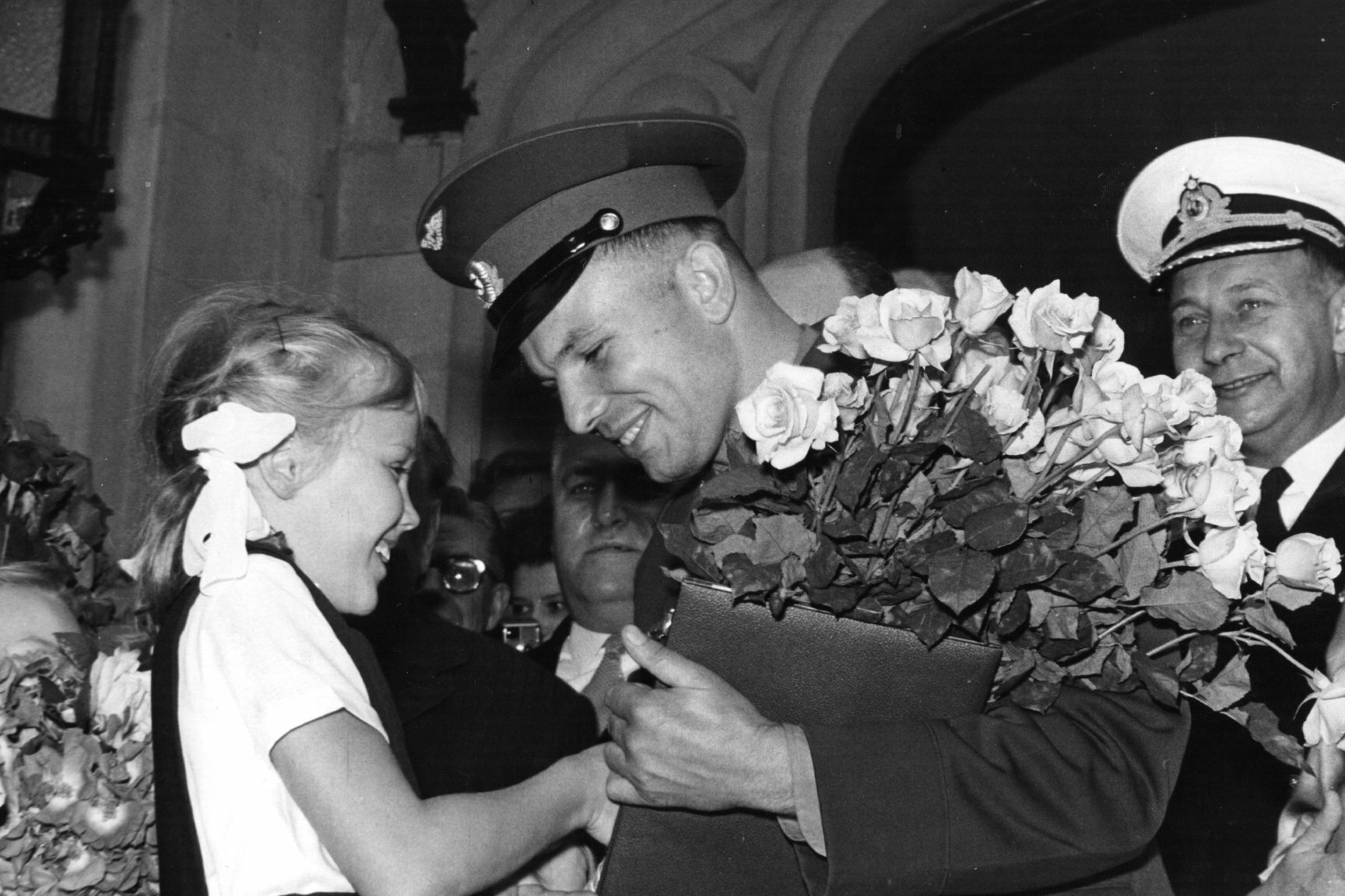 Постер / Плакат / Картина Встреча с Юрием Гагариным 1961 год 60х90 см в раме