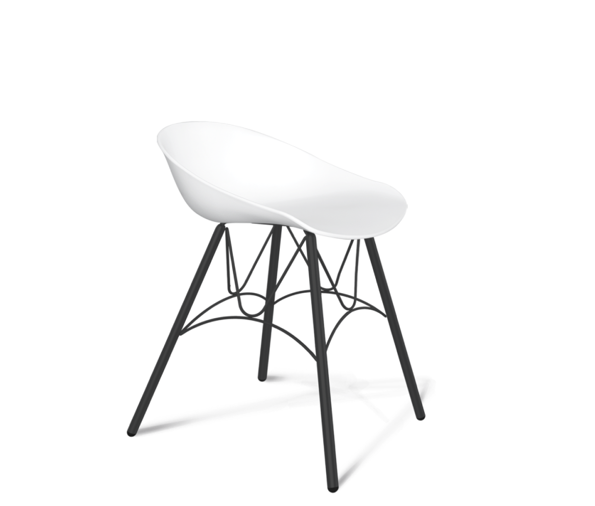 Стул Sheffilton SHT-ST19/S100 на металлокаркасе белый/черный муар