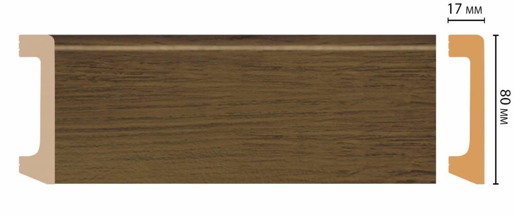 Плинтус Напольный Decomaster D235-88ДМ В80хШ17Д2400 мм / Декомастер.