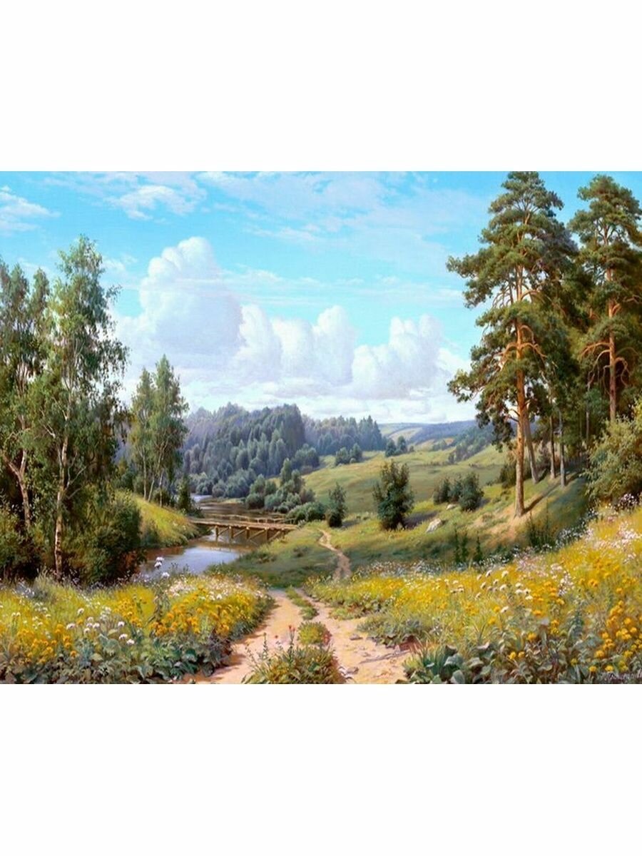 Алмазная мозаика на подрамнике 40x50 Лес