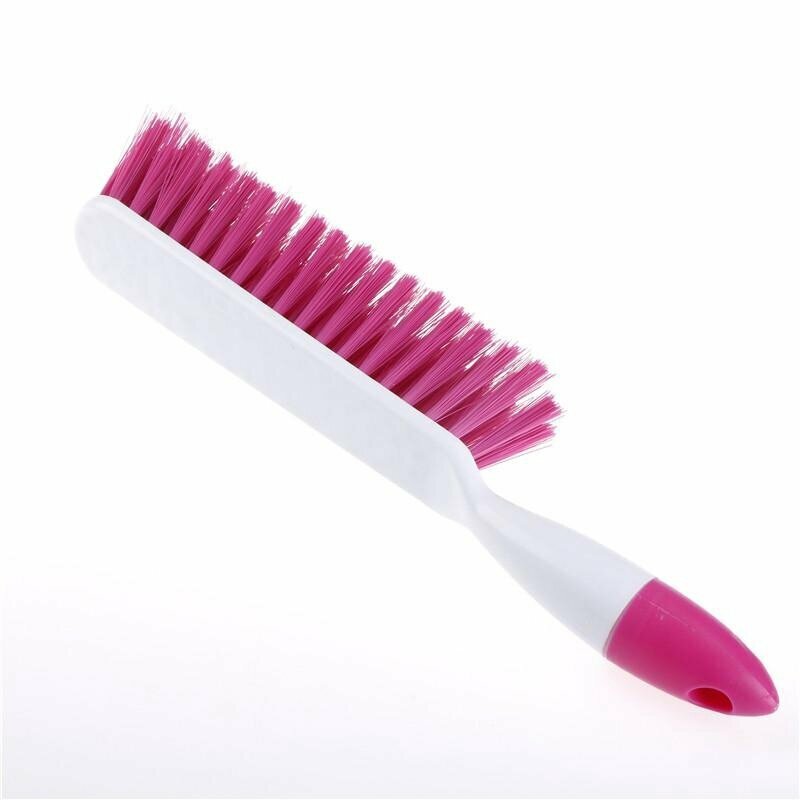 Ручная щетка-сметка для уборки, для поля, для коврика, для автомобилей, для дома / Мягкая универсальная щетка-сметка 31 x 4 x 17см, розовый