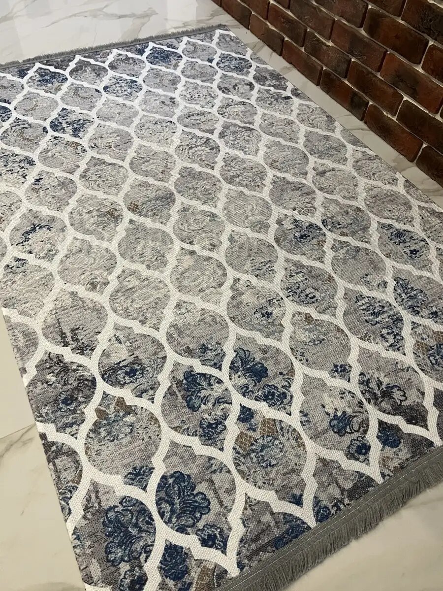 Ковер "Жаккардовый", комнатный, серо-бежевый, прямоугольный, 160x230 см